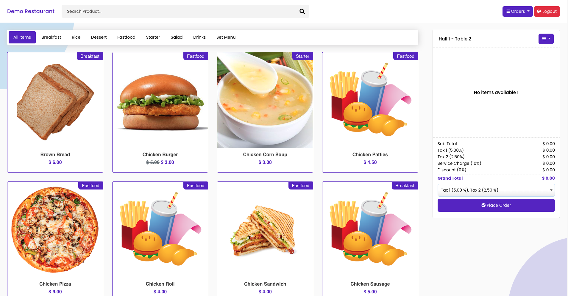 Curve POS - SaaS Point Of Sale System for Restaurants & Bars by TrickyCode